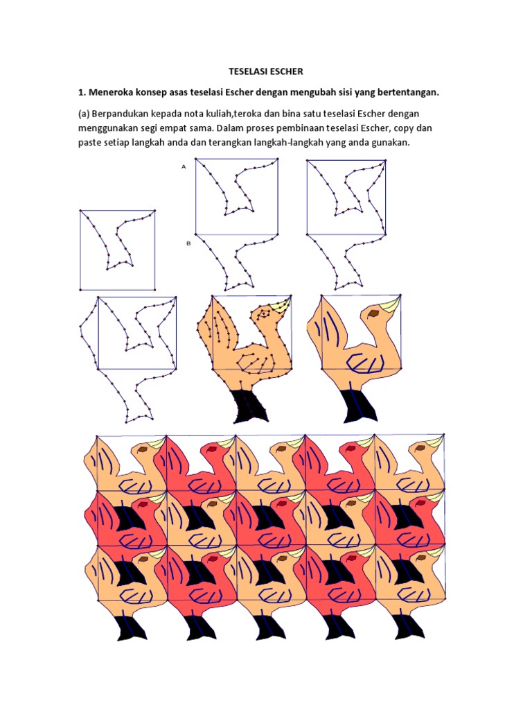 Tutorial Teselasi Escher | PDF