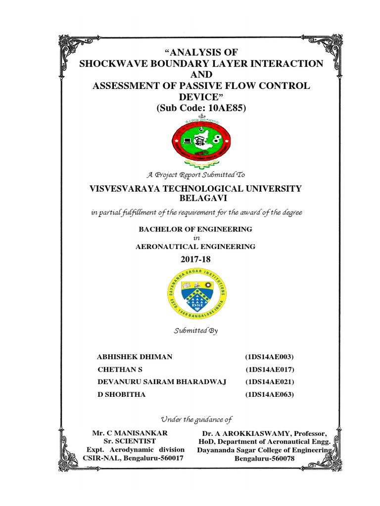 Shock Wave Boundary Layer Interaction and Passive Flow Control Devices | Download Free PDF ...