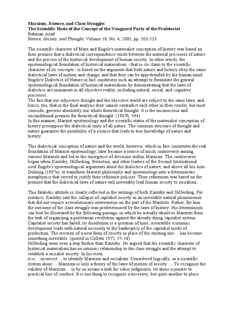 Marxism Science and Class Struggle PDF | PDF | Marxism | Dialectic