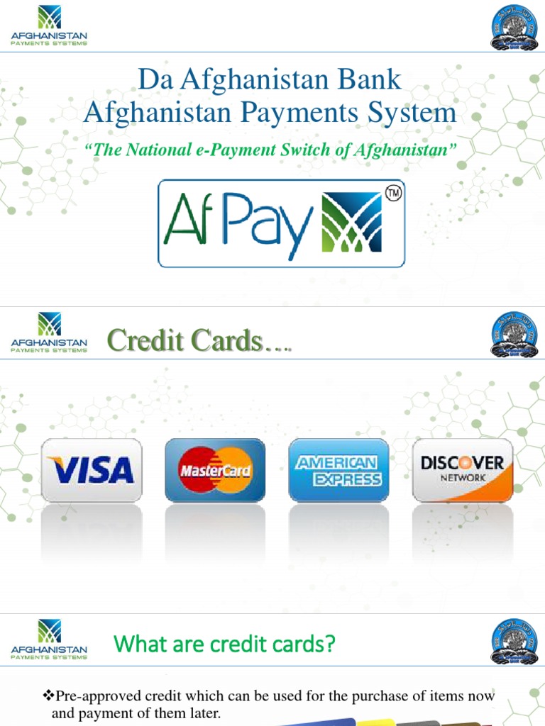 Da Afghanistan Bank Afghanistan Payments System: "The National E ...