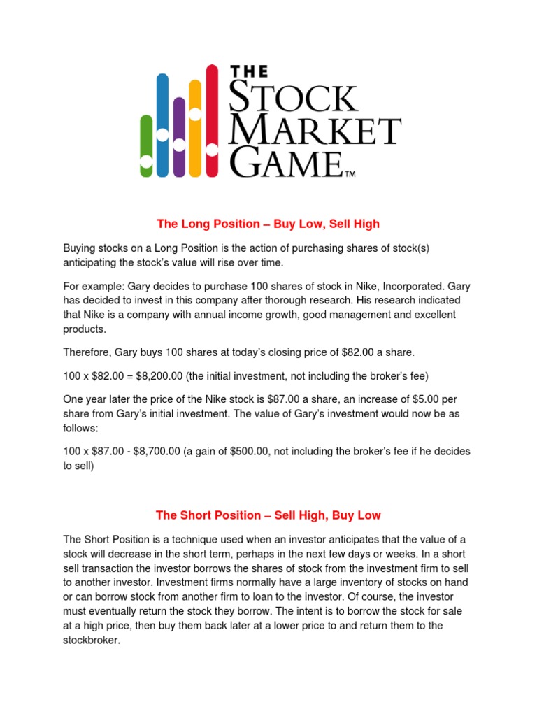 Understanding Long and Short Positions: Buy Low, Sell High vs. Sell ...
