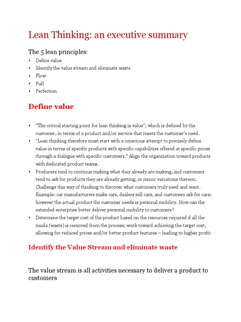 Lean Thinking | PDF | Lean Manufacturing | Business Process