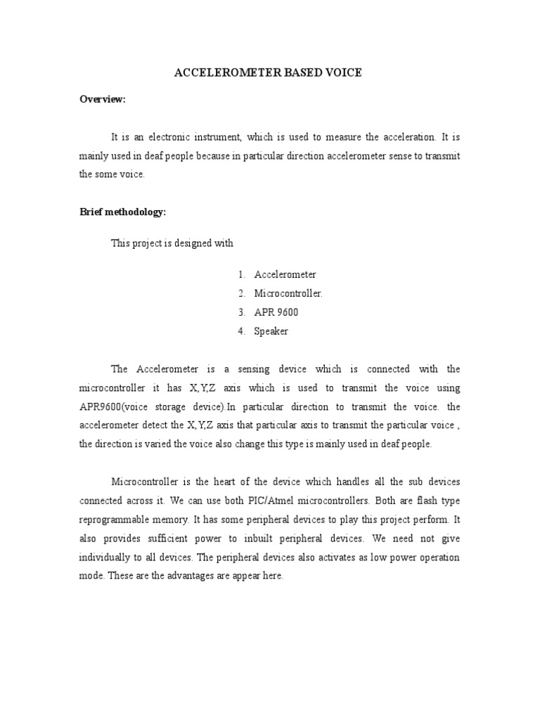 Voice Transmission via Accelerometer | PDF