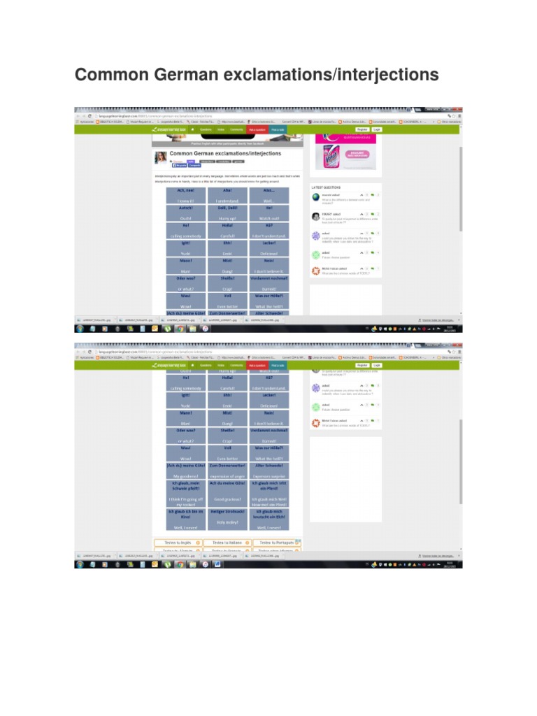 Common German Exclamations | PDF