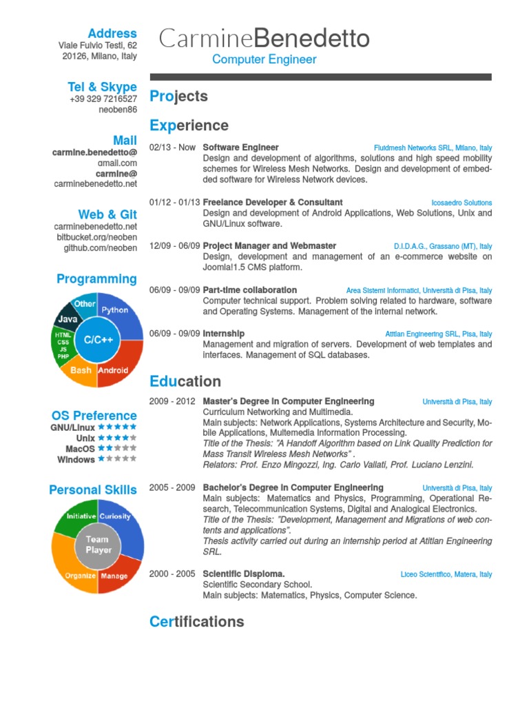 Extended Fancy CV Carmine Benedetto | PDF | Computer Network ...