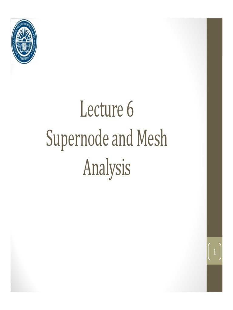Lecture 6 - Supernode and Mesh Analysis | PDF | Physical Quantities ...