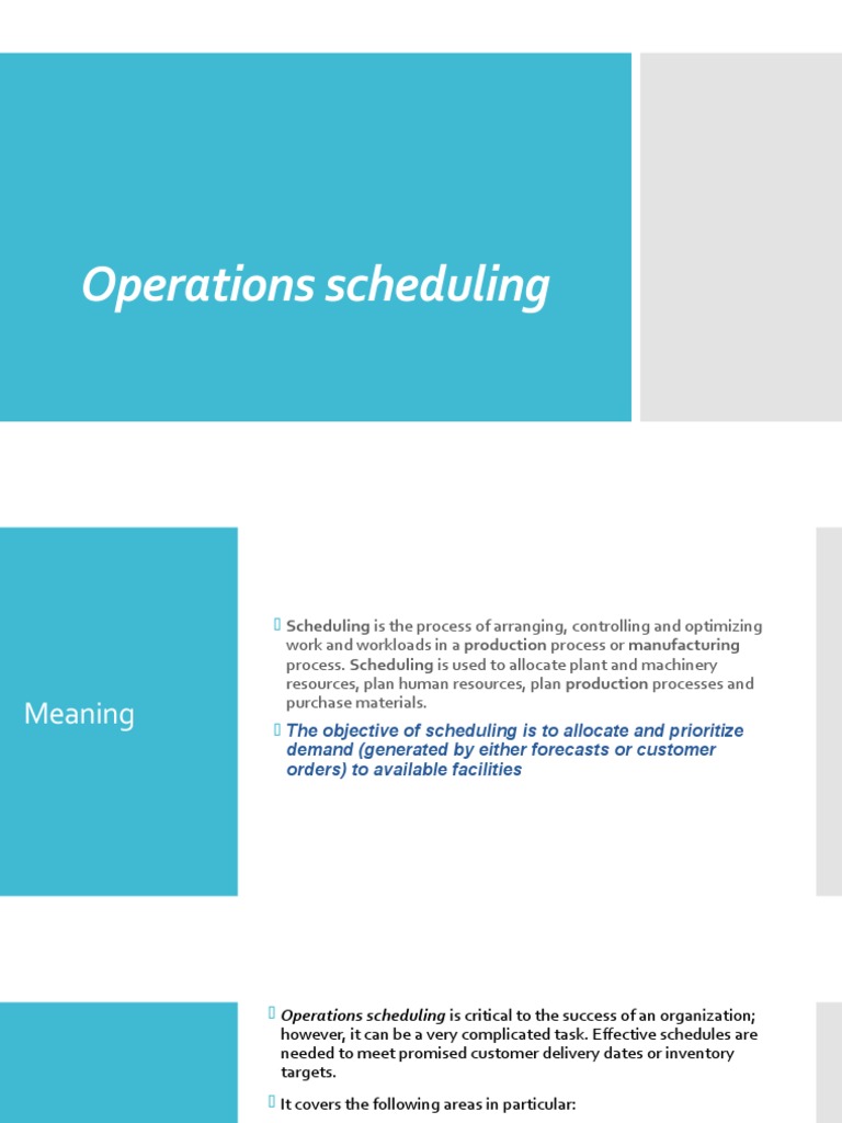 Operations Scheduling | PDF | Scheduling (Computing) | Business