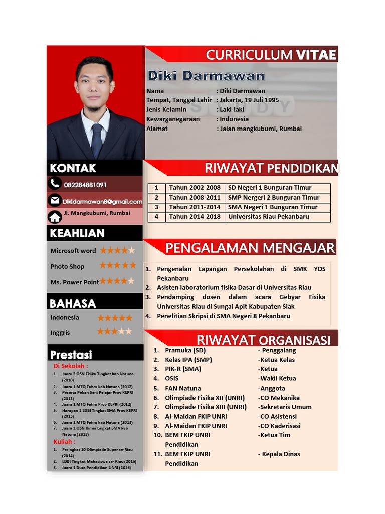 CURRICULUM VITAE Diki Darmawan | PDF