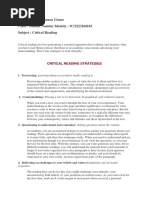 7 Critical Reading Strategies | PDF | Argument | Reading (Process)