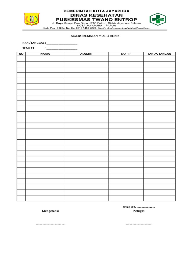 Absensi Kegiatan | PDF