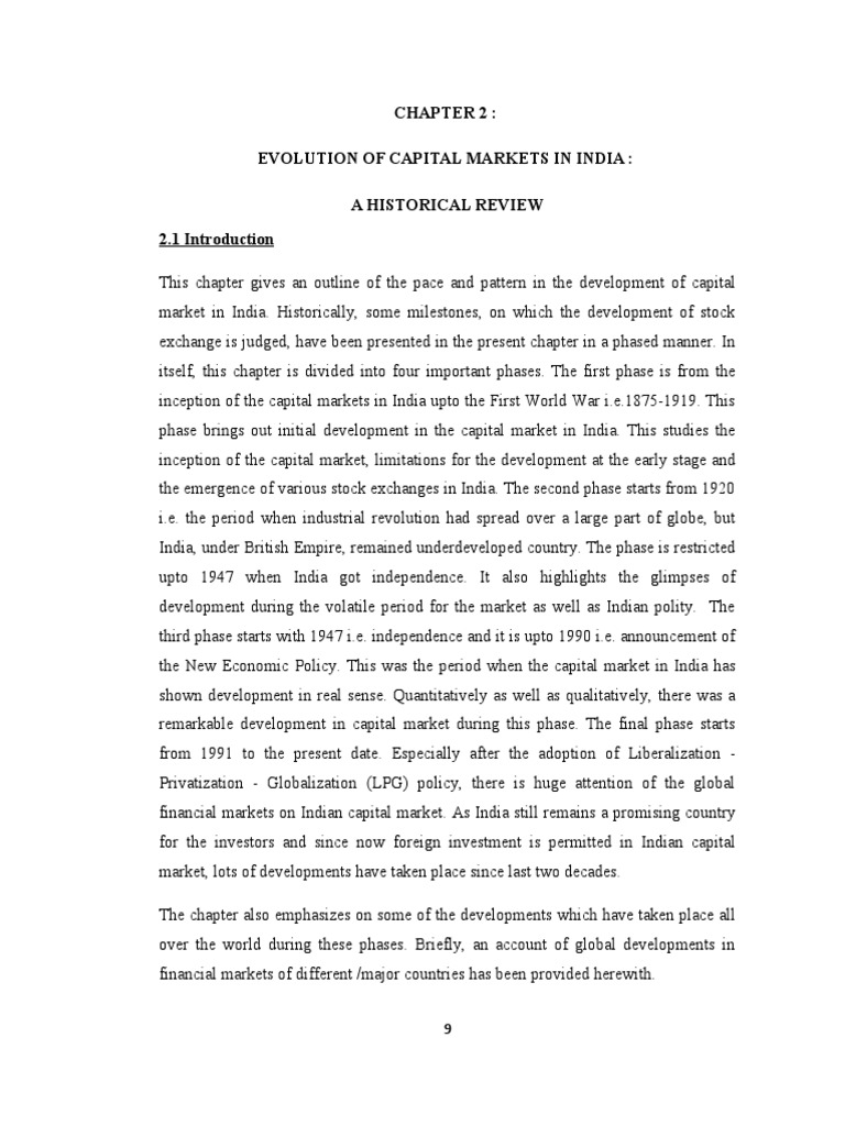Evolution of Capital Markets in India: A Historical Review of the ...