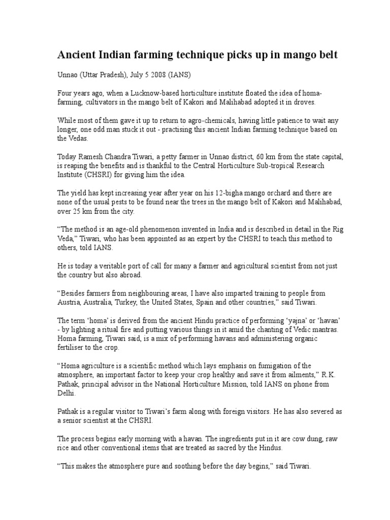 Ancient Farming Technique | PDF | Manure | Land Management