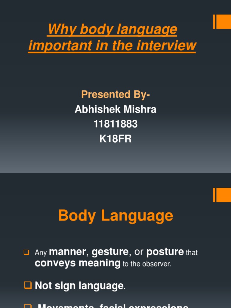 Why Body Language Important in The Interview | PDF