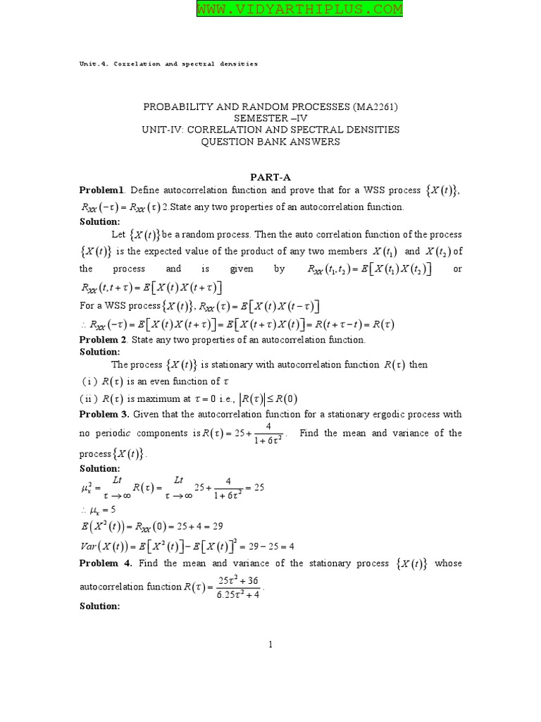 4 Correlation and Spectral Densities PDF | PDF | Spectral Density | Autocorrelation