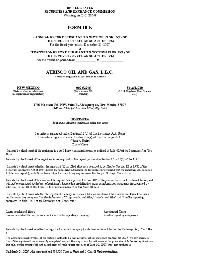 FORM 10-K: United States Securities and Exchange Commission | PDF ...