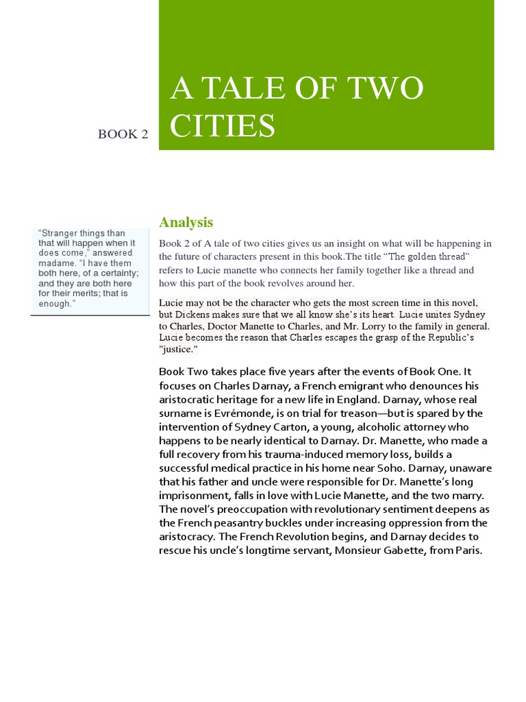 A Tale of Two Cities: Book 2 | PDF | A Tale Of Two Cities