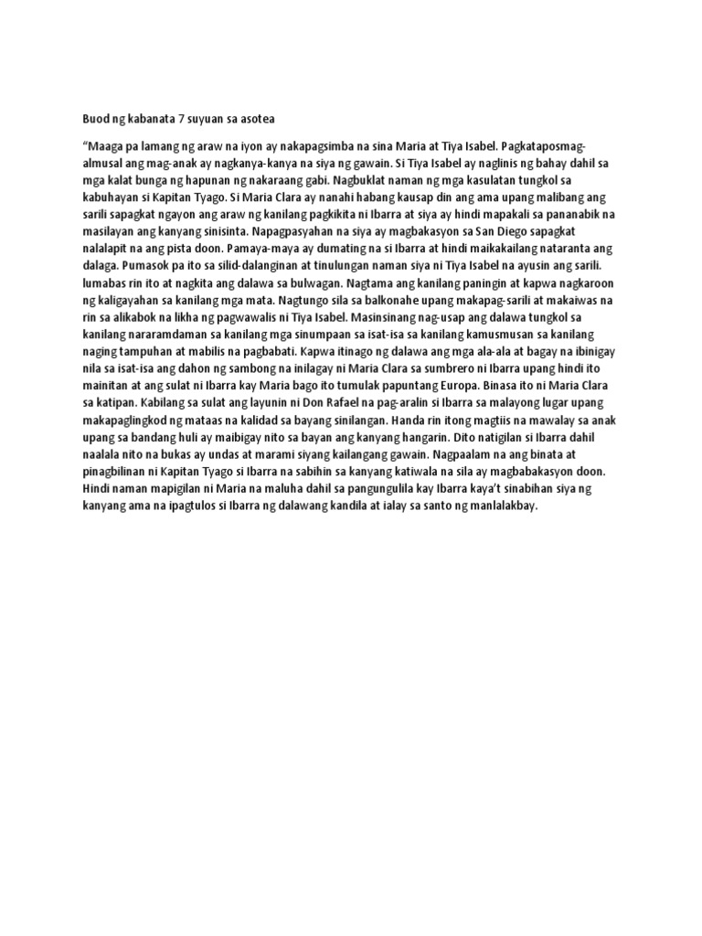 Buod NG Kabanata 7 Suyuan Sa Asotea | PDF
