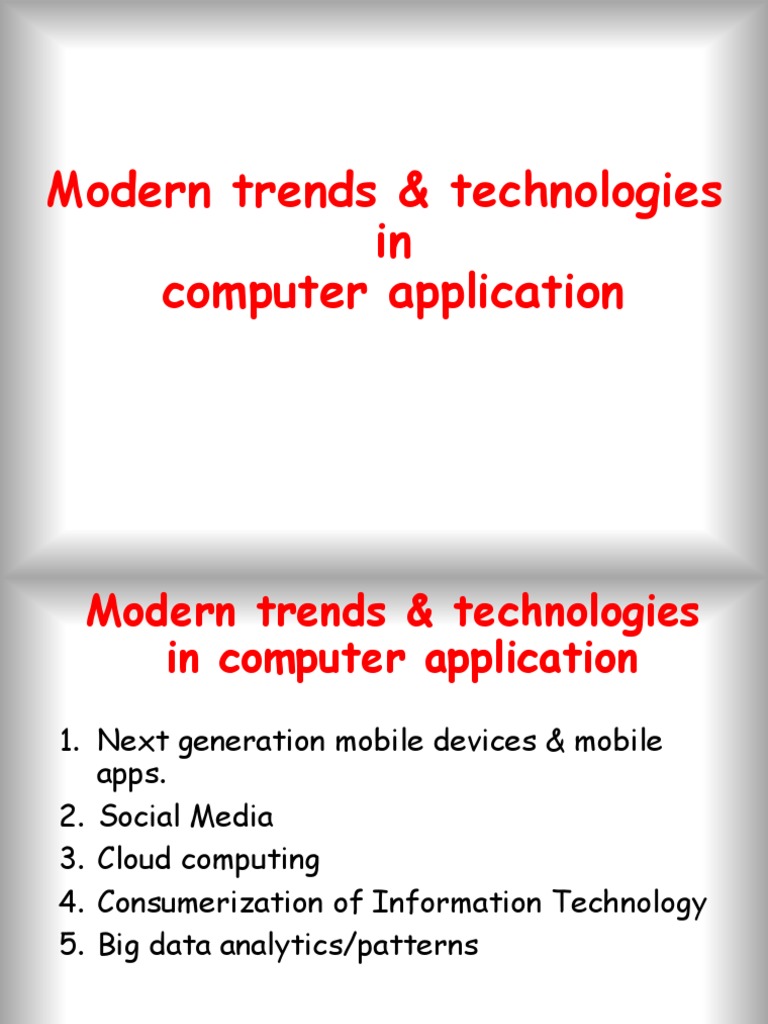 Modern Trends in Computer Application | PDF | Mobile App | 4 G