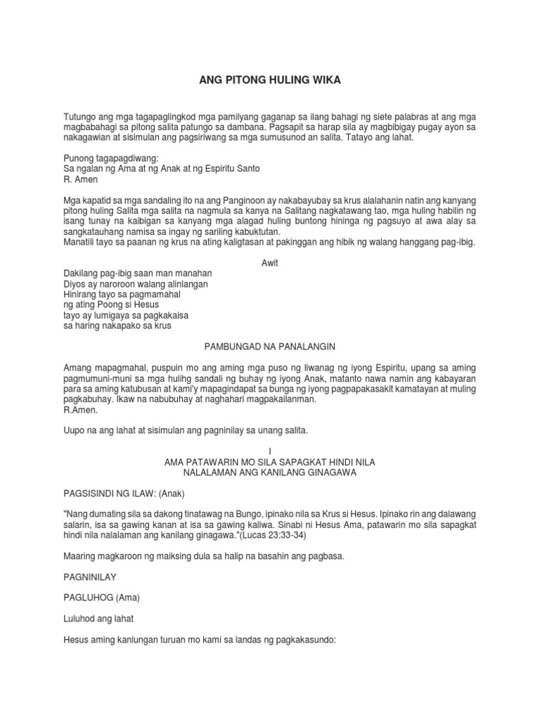 Ang Pitong Huling Wika | PDF