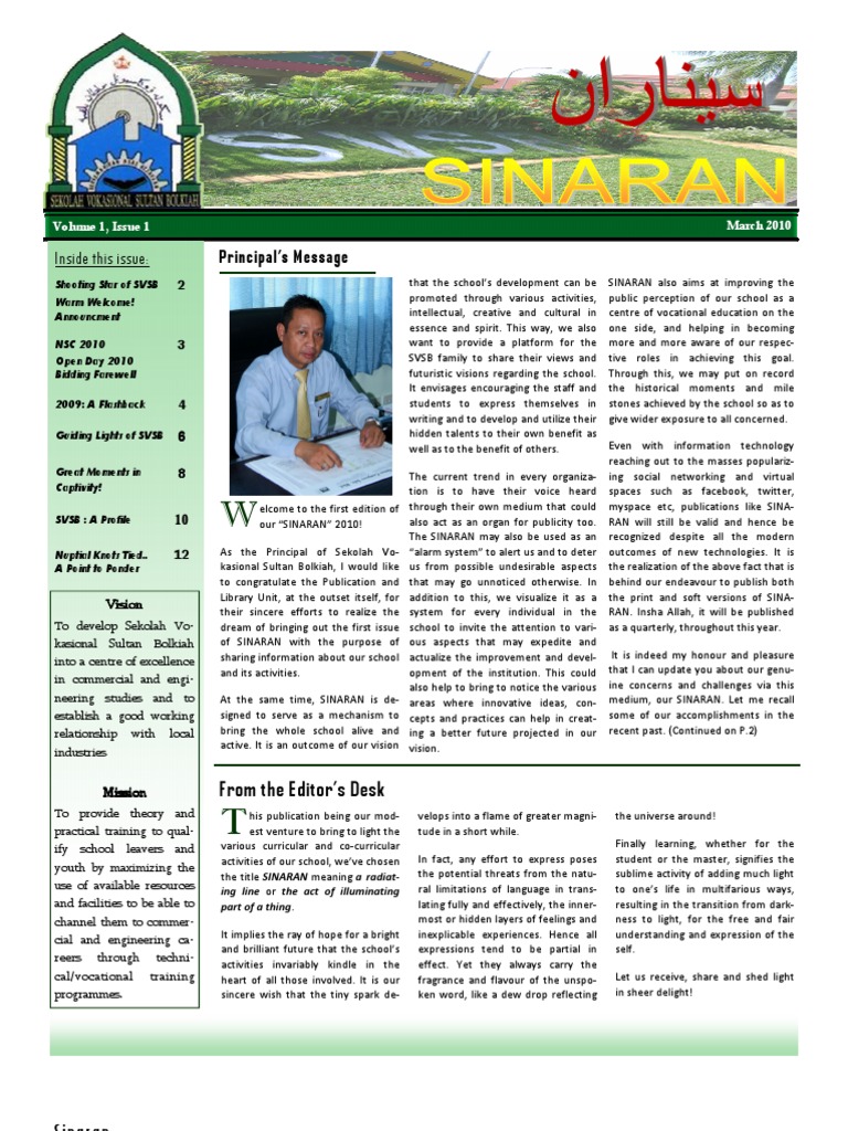 Sinaran Issue 1 | PDF | Vocational Education | Higher Education