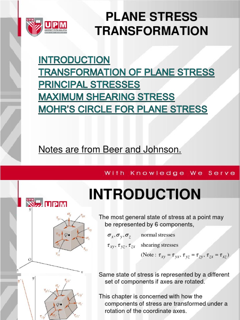 Plane Stress Transformation Overview | PDF | Stress (Mechanics ...