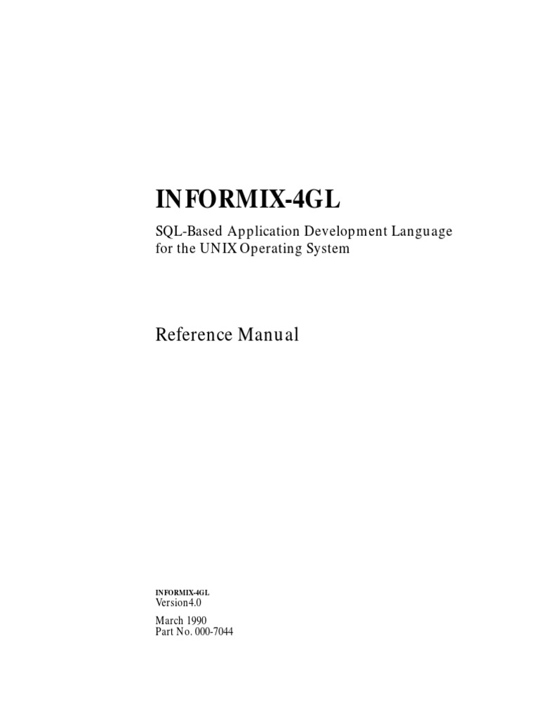 4gl Reference Manual | PDF | Databases | Sql