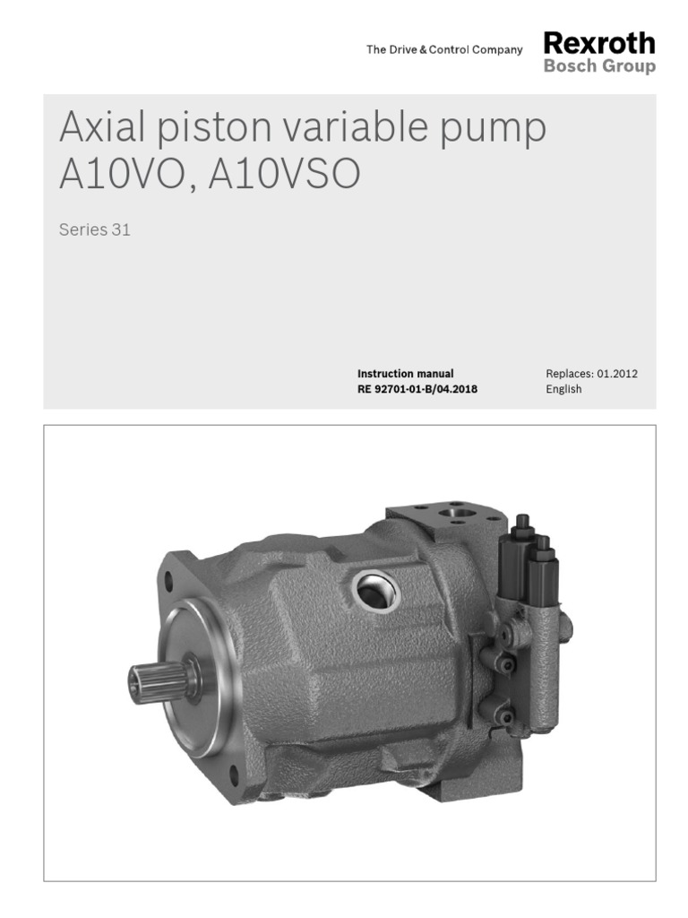 Rexroth A10VO | PDF | Pump | Manufactured Goods
