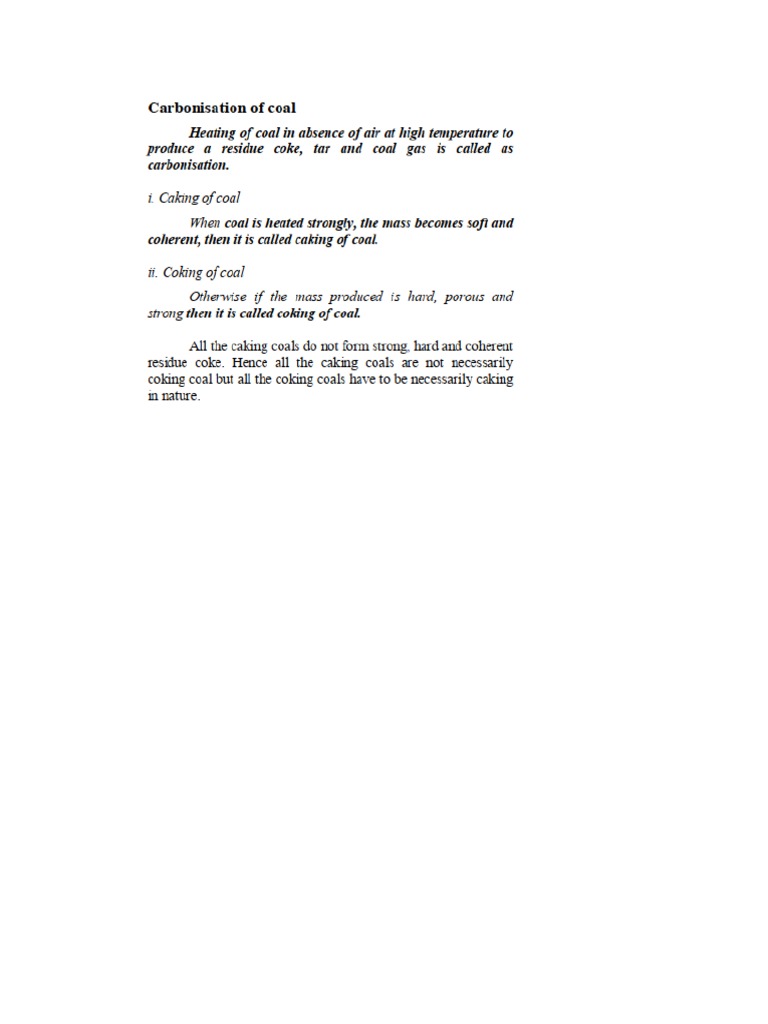 Carbonization of Coal | PDF