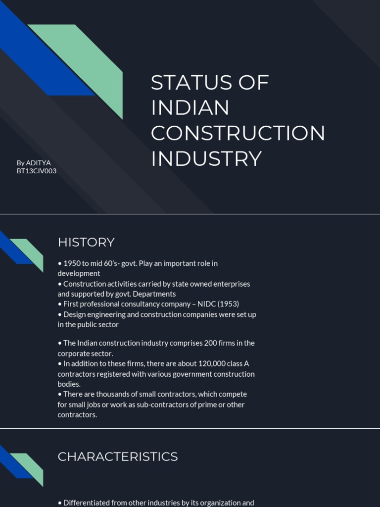 Status of Indian Construction Industry | PDF | Public–Private ...