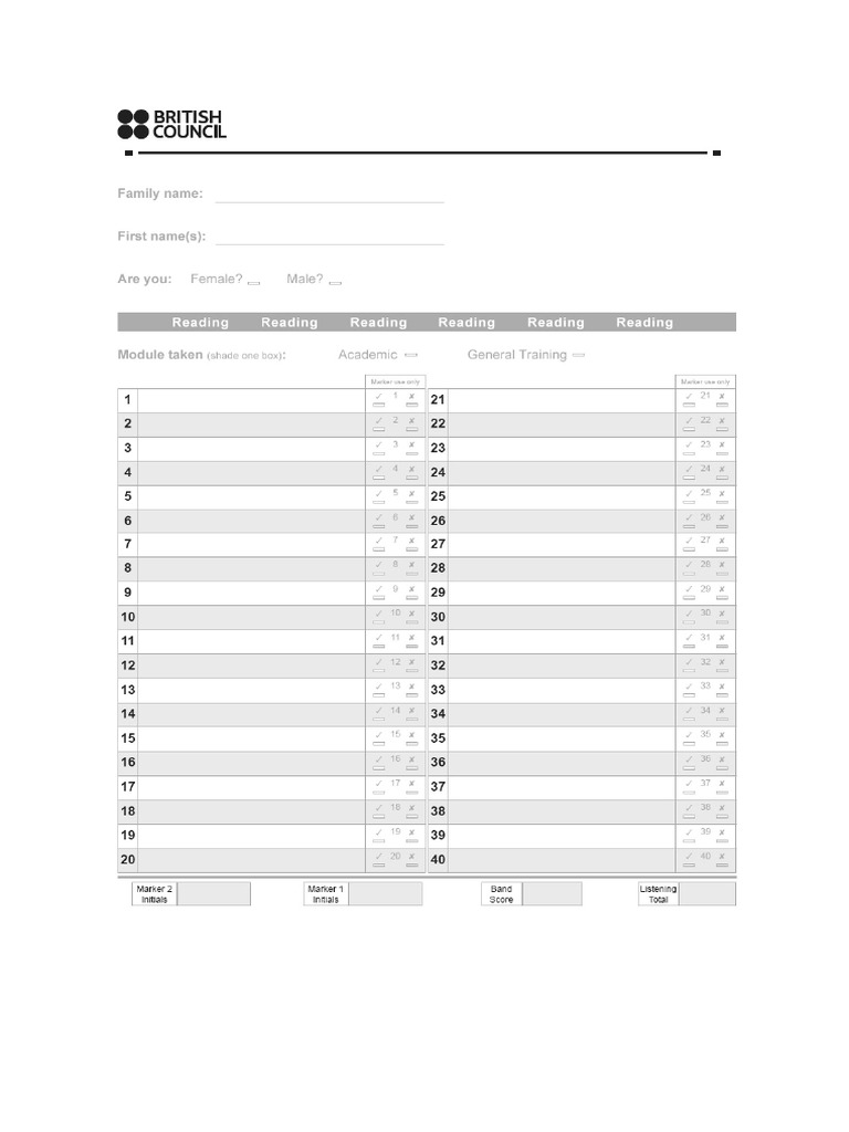 Answer Sheet - Academic and GT Reading - 0 PDF | PDF