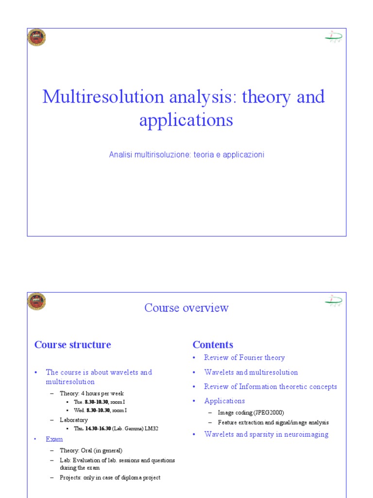 Multiresolution Analysis: Theory and Applications: Analisi Multirisoluzione: Teoria e ...