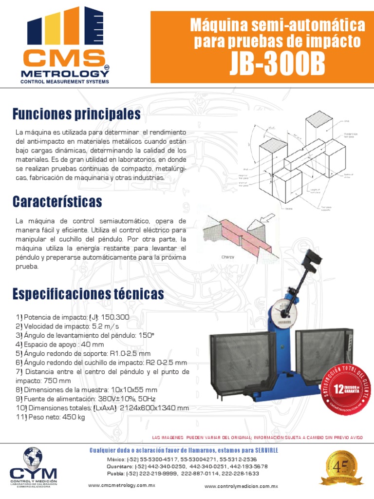 Maquina para Pruebas de Impacto JB-300B PDF | PDF