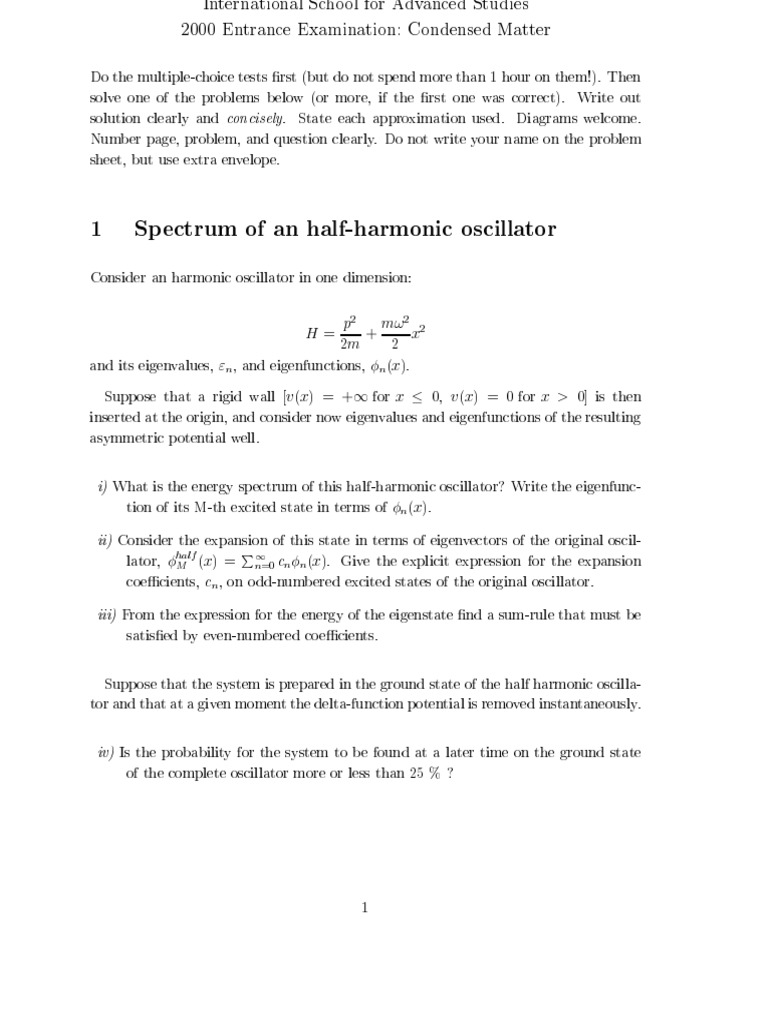 Harmonic Oscillator PDF | Download Free PDF | Electron | Hamiltonian ... Harmonic Oscillator PDF | Download Free PDF | Electron | Hamiltonian ...
