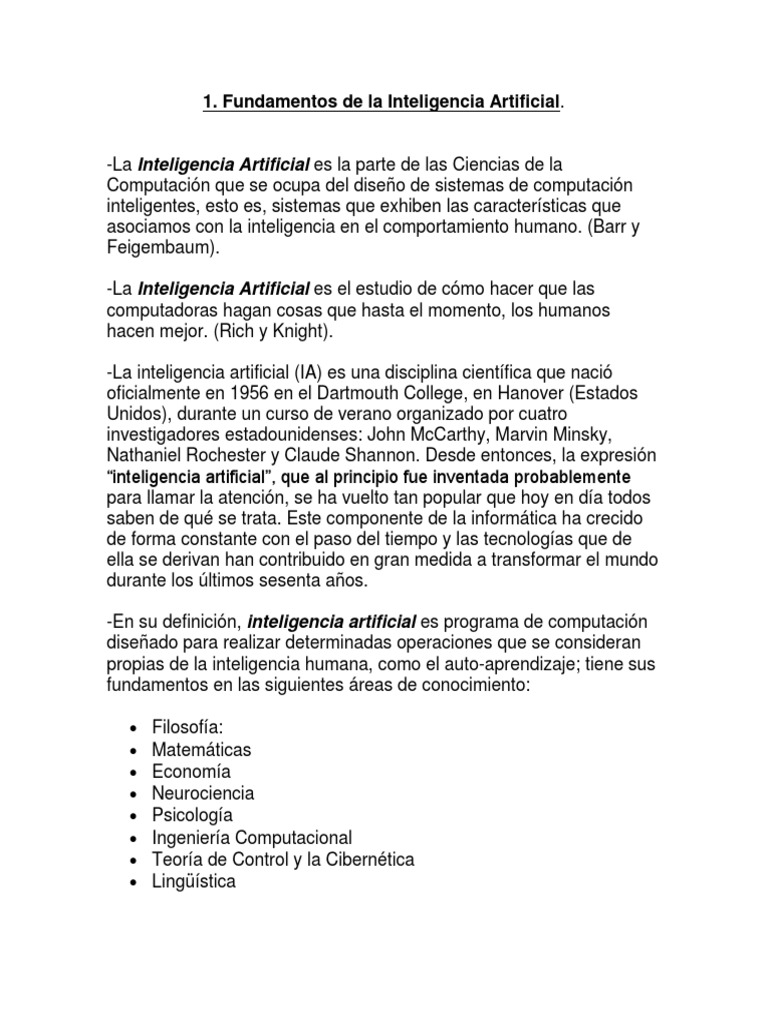 Introducción A La Inteligencia Artificial | PDF | Inteligencia ...