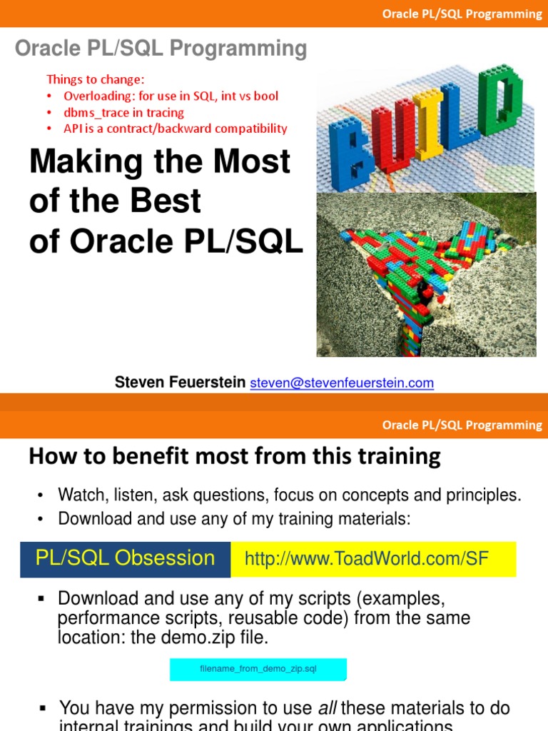 Making The Most of The Best of PLSQL-Minneapolis PDF | PDF | Pl/Sql | Sql
