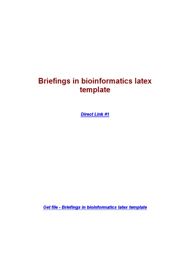 Briefings in Bioinformatics Latex Template | PDF | Smartphone | Microsoft Windows