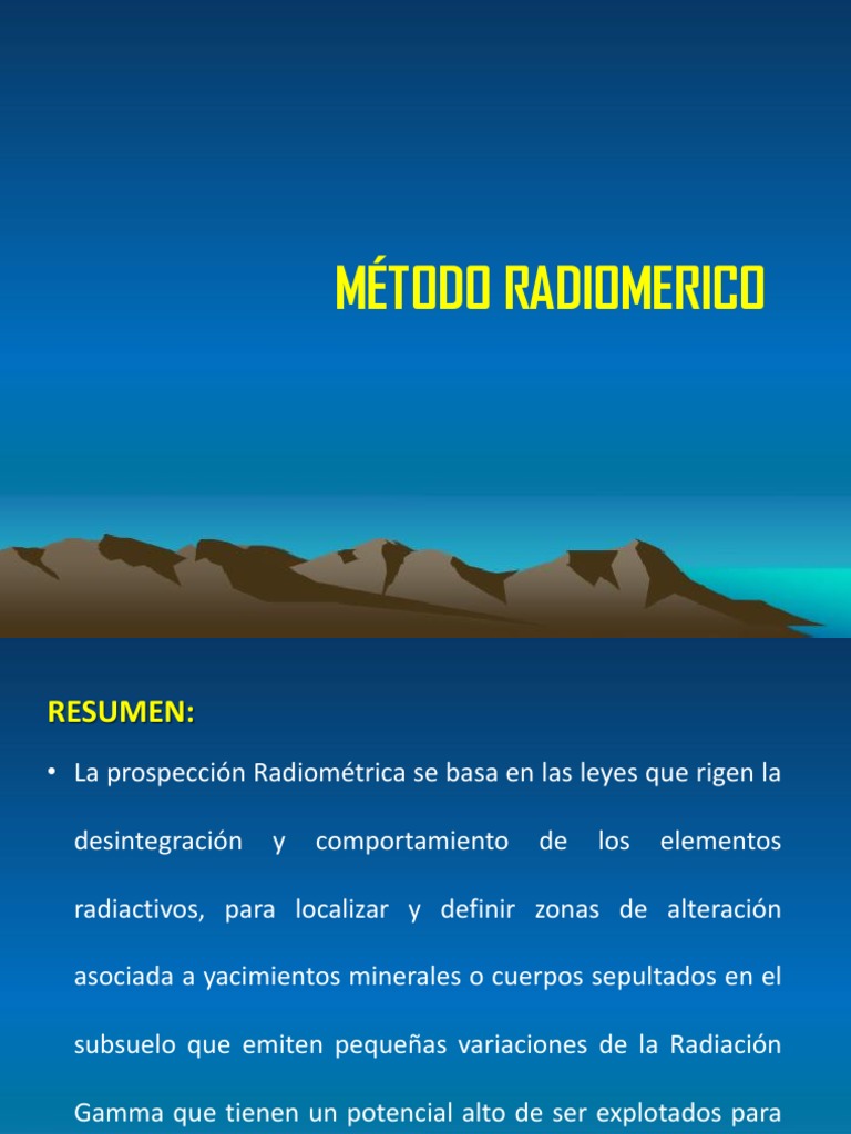 Metodo Radiometrico | PDF | Desintegración radioactiva | Radiación