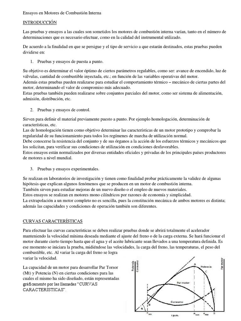 Tema 11 Ensayos de Motores | PDF | Pistón | Esfuerzo de torsión