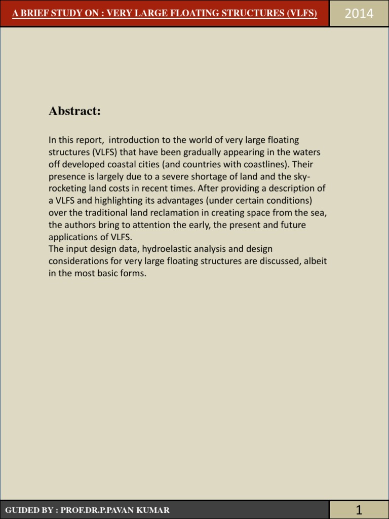 Abstract:: Guided By: Prof - Dr.P.Pavan Kumar | PDF | Structural Load | Buoyancy