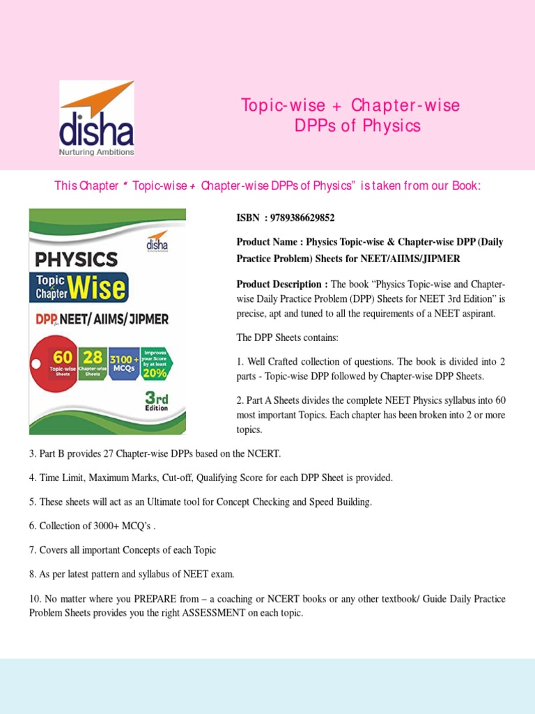 Disha Publication Topic Wise Chapter Wise DPPs of Physics. CB1198675309 PDF | PDF | P–N Junction ...