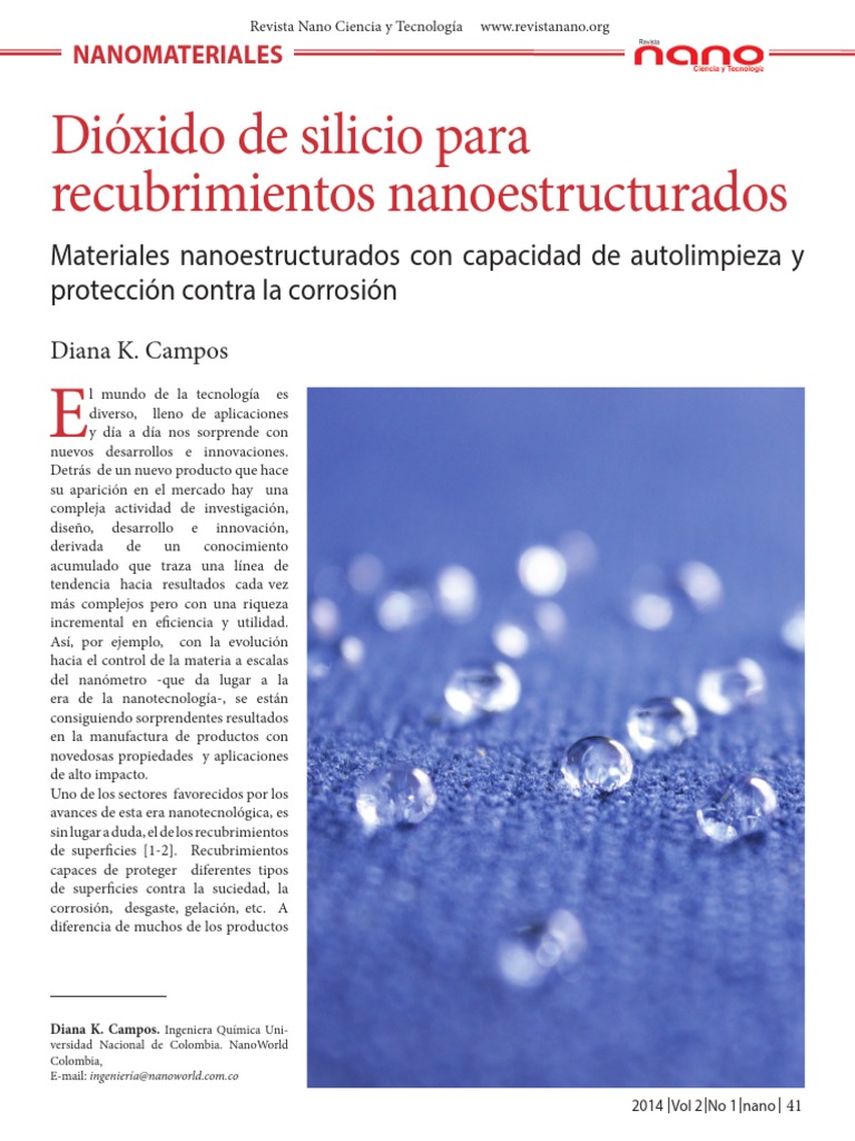 Dioxido de Silicio para Recubrimientos N PDF | PDF | Nanopartículas ...