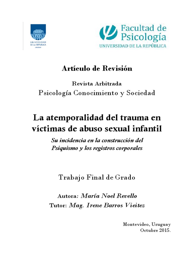 TFG Articulo de Revision 0 | PDF | Trauma psicólogico | Abuso infantil