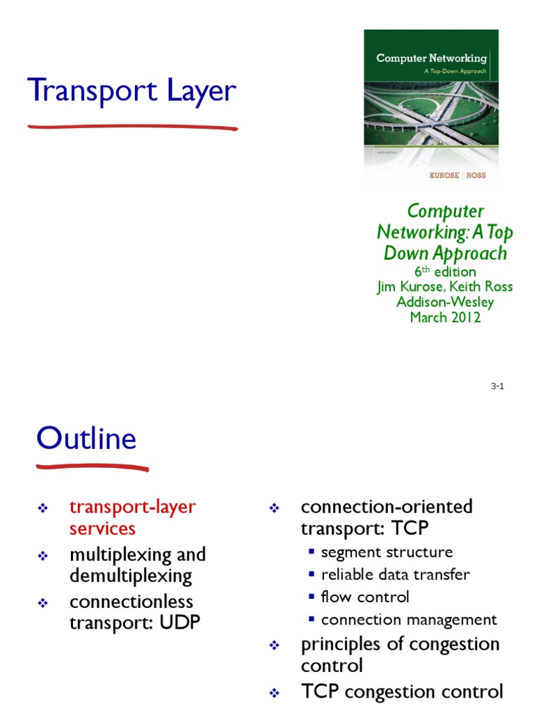 Transport Layer: Computer Networking: A Top Down Approach | Download ...