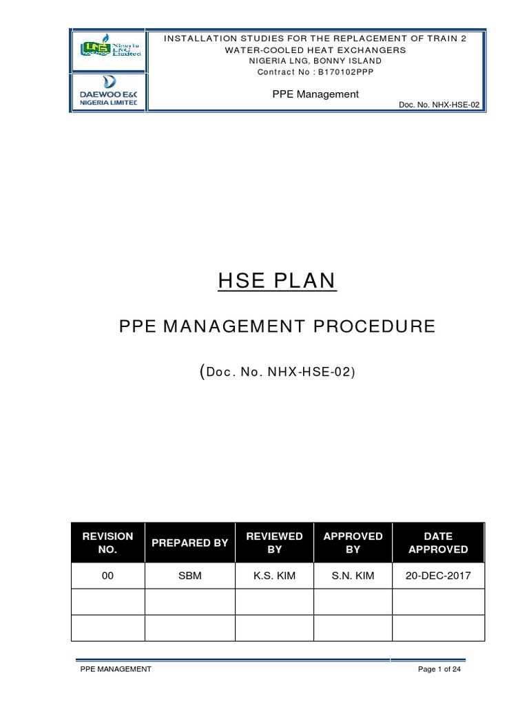 PPE Management Procedure Overview | PDF | Personal Protective Equipment ...