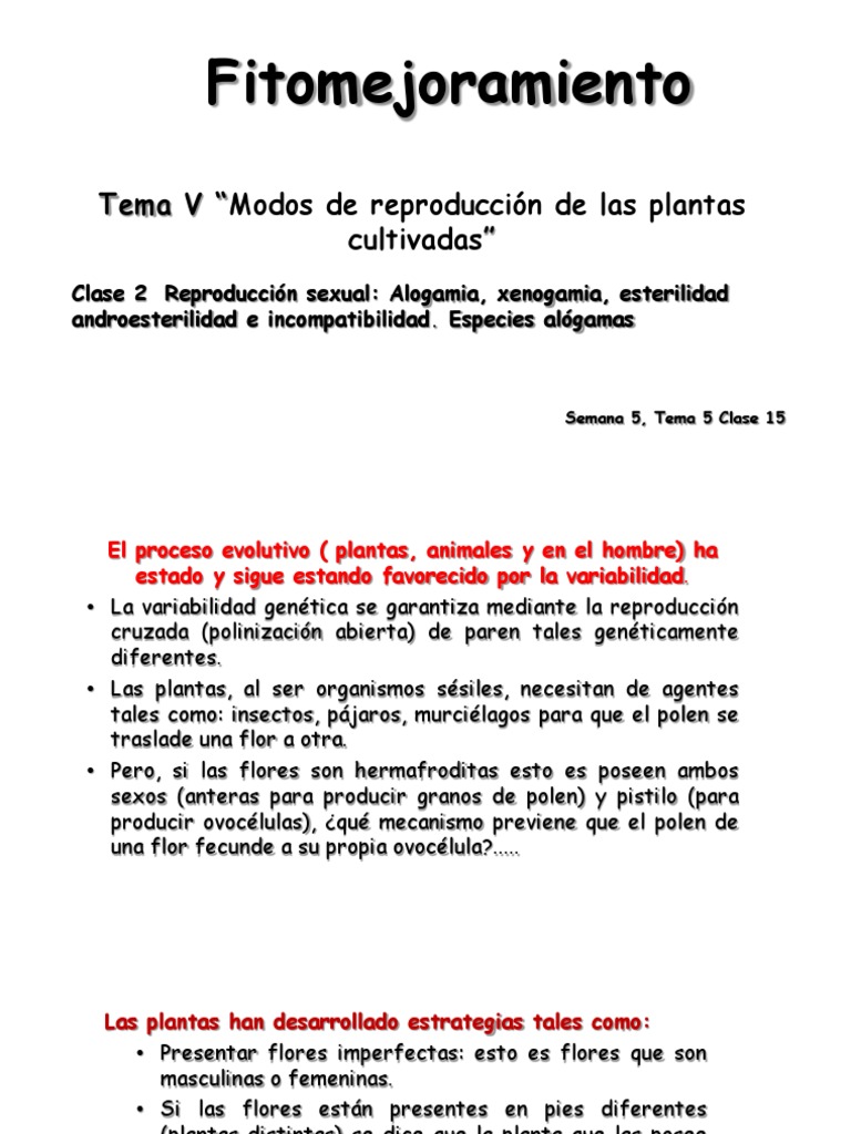 Reproducción Sexual, Alogamia | PDF | Flores | Reproducción sexual