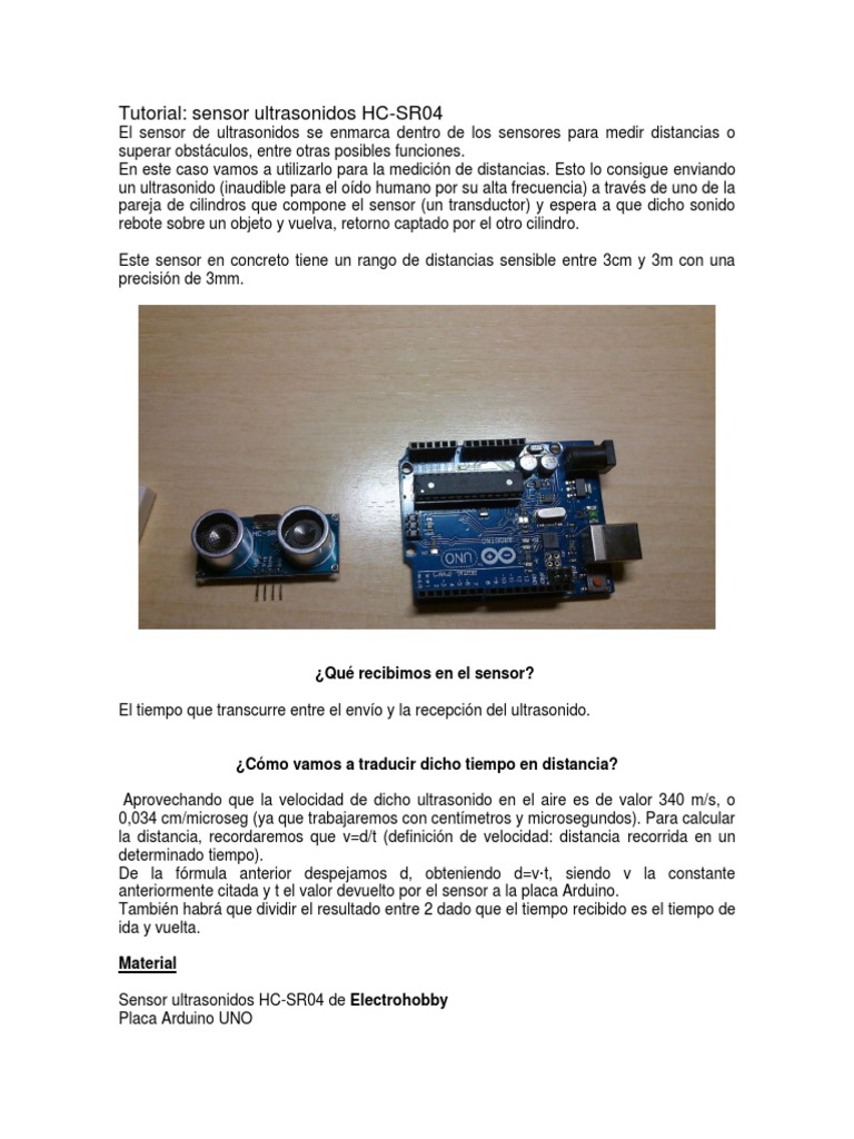 Tutorial paso a paso para medir distancias con Arduino y el sensor ultrasónico HC-SR04 | PDF ...