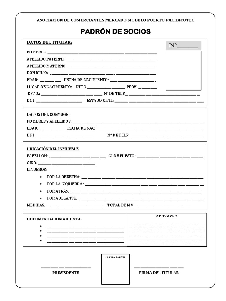 Ficha de Socios | PDF | Autenticación