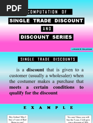 Example Trade Discount Series