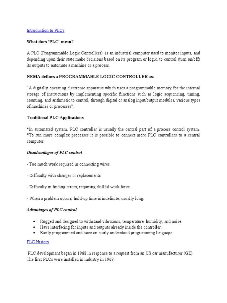 Introduction To PLCs | PDF | Programmable Logic Controller | Osi Model