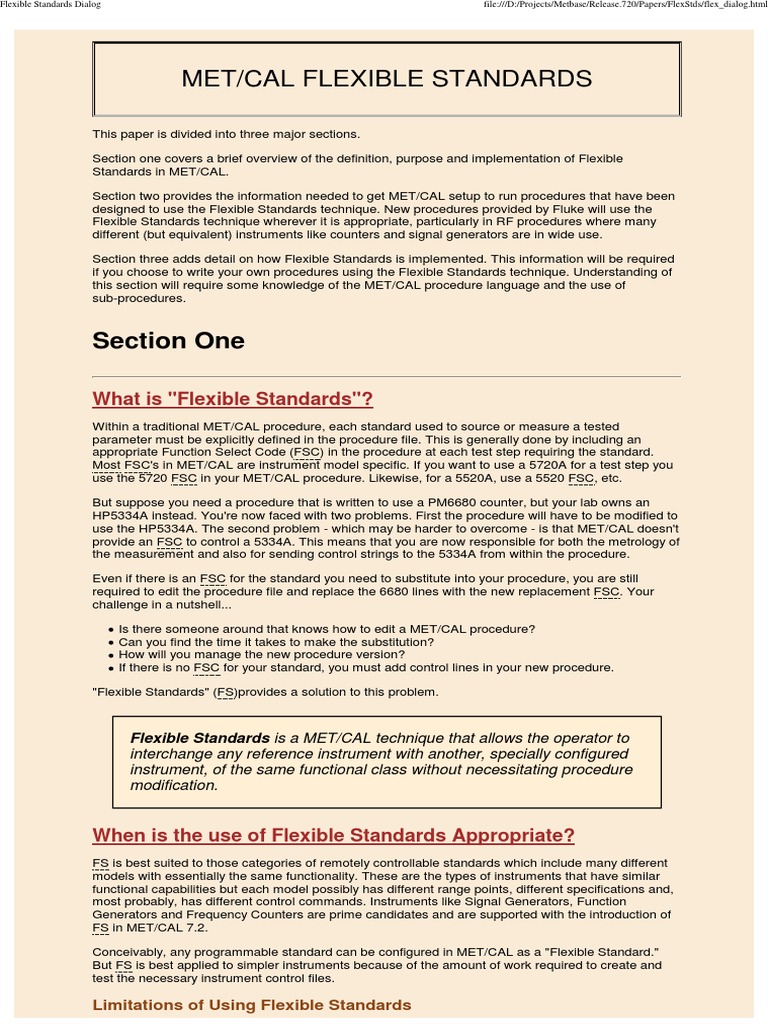 Flexible Standards | PDF | Subroutine | Calibration